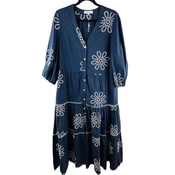Lela Rose | Dresses | Pearl By Lela Rose Dress Long Floral Embroidered ...